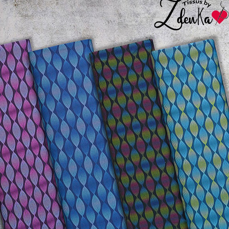 Tissu Sweat Modal French Terry Lines & Dots – Design Moderne et Confort